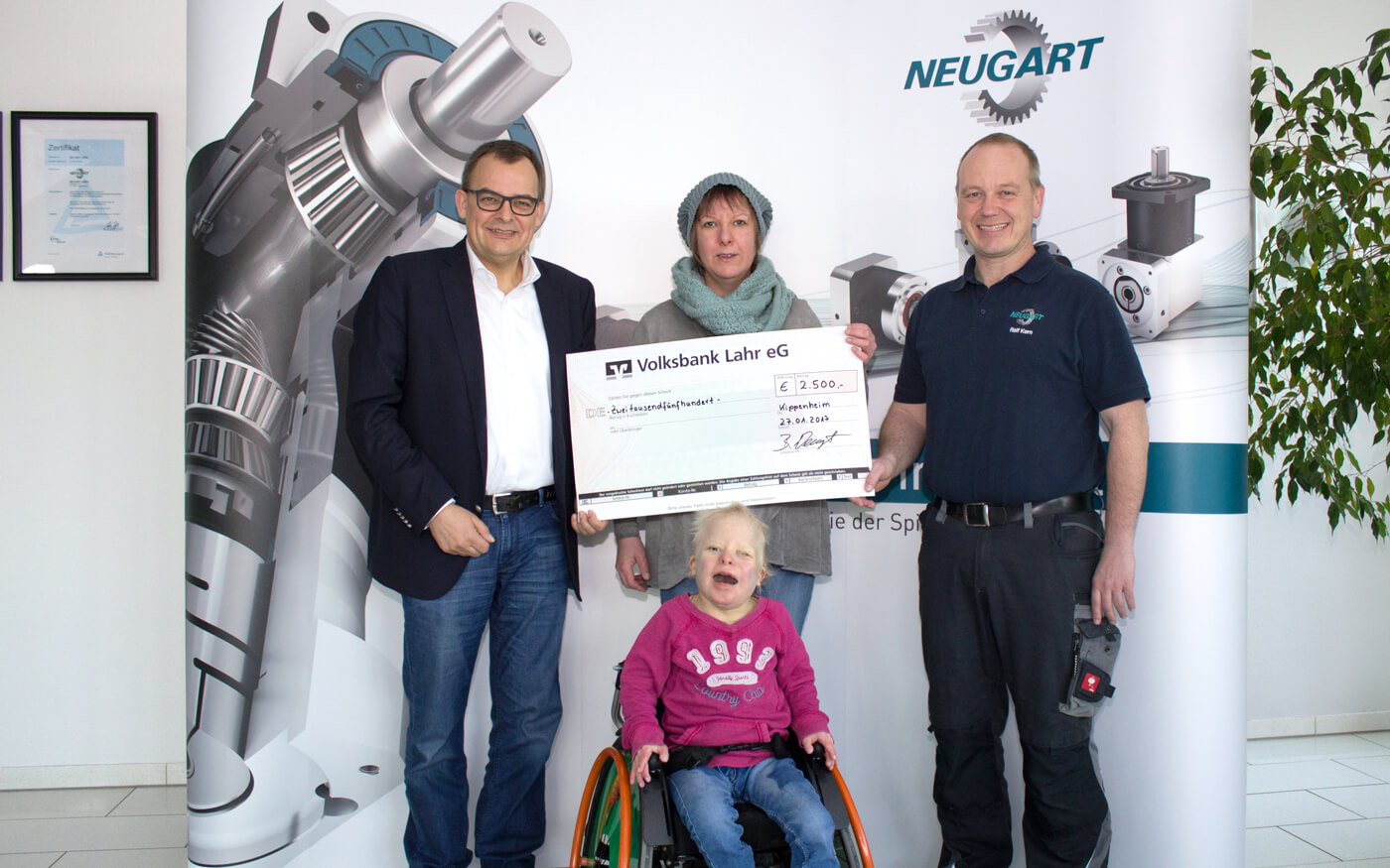 Neugart and employees donate €2,500 to Alina - Neugart GmbH